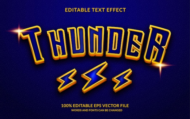 Premium Vector | Thunder editable text effect Premium Vector | Thunder editable text effect
