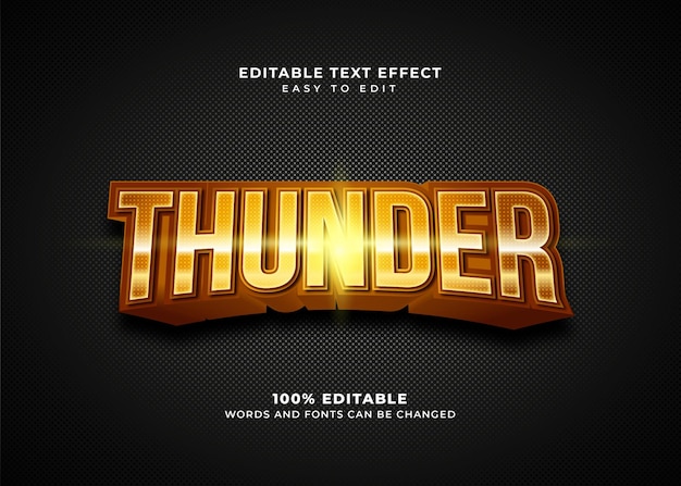 Premium Vector | Thunder style text effect Premium Vector | Thunder style text effect