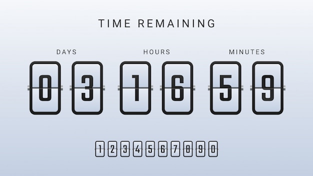 Time Remaining Illustration With Flip Countdown Clock Counter Timer