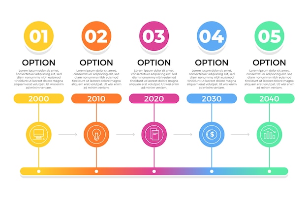 Free Vector | Timeline infographic template with colors Free Vector | Timeline infographic template with colors