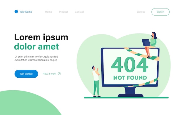 Premium Vector Tiny Programmers Working With System Error Landing Page Template