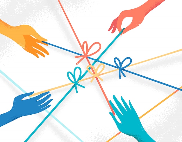 Premium Vector | Together for the problem solving Premium Vector | Together for the problem solving