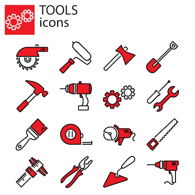 Premium Vector | Tools icon set Premium Vector | Tools icon set