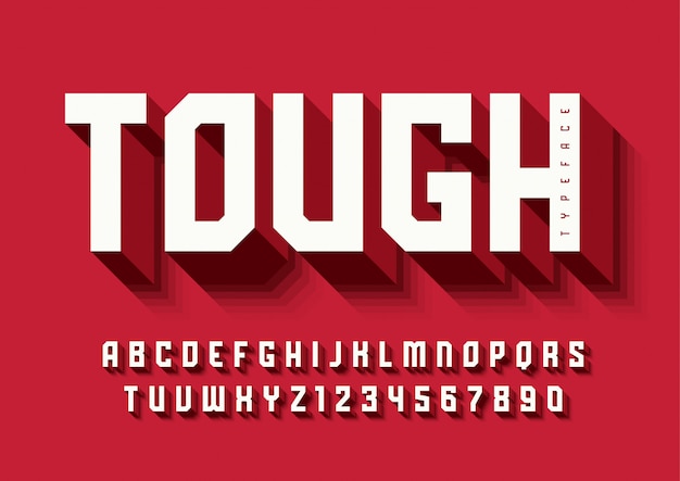 Premium Vector | The tough bold display font design Premium Vector | The tough bold display font design