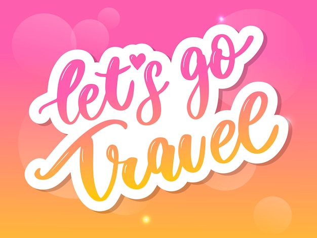 Premium Vector | Travel set, handwritten lettering Premium Vector | Travel set, handwritten lettering