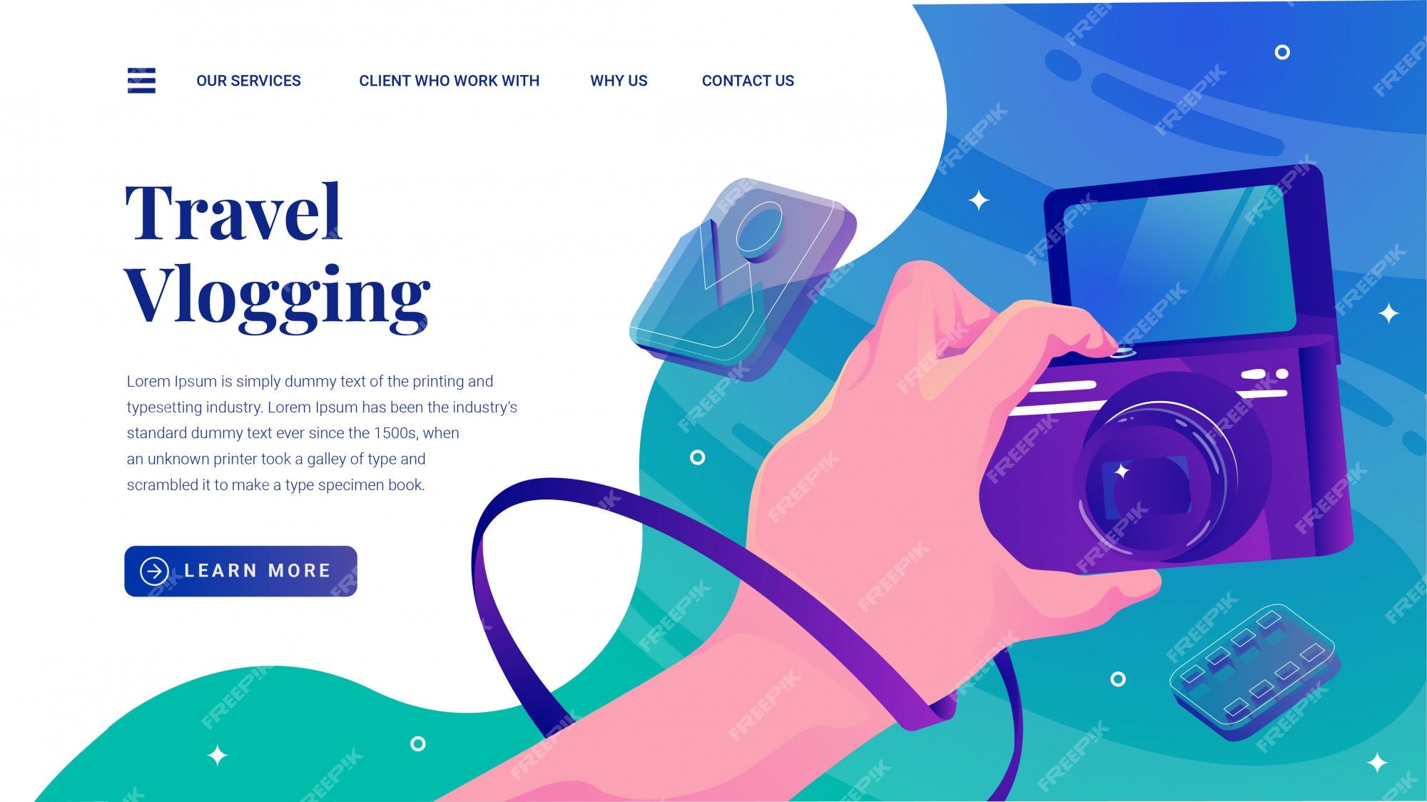 Premium Vector Travel Vlogging With Flipped Display Camera Website