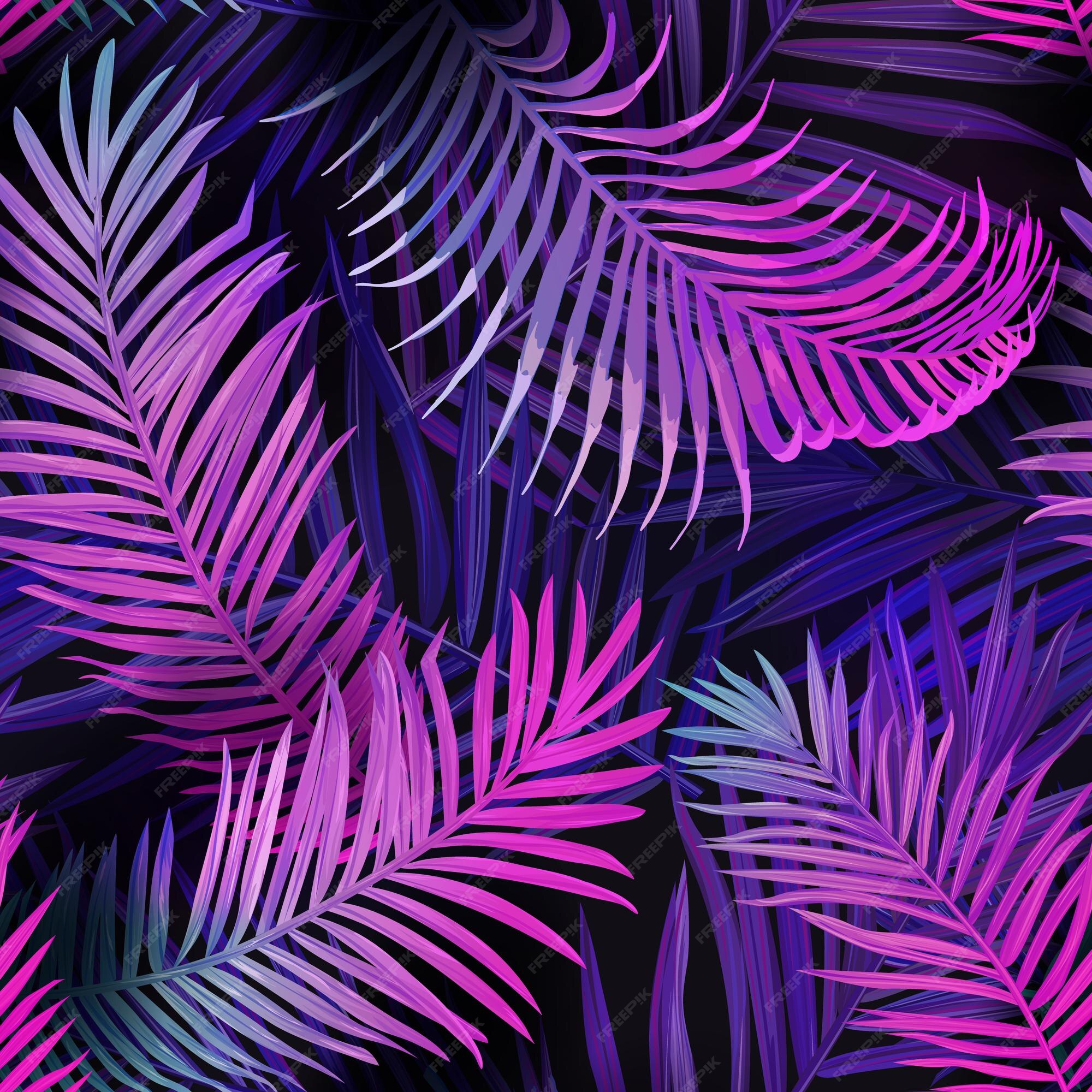 Premium Vector | Tropic neon seamless vector background, summer ... Premium Vector | Tropic neon seamless vector background, summer ...
