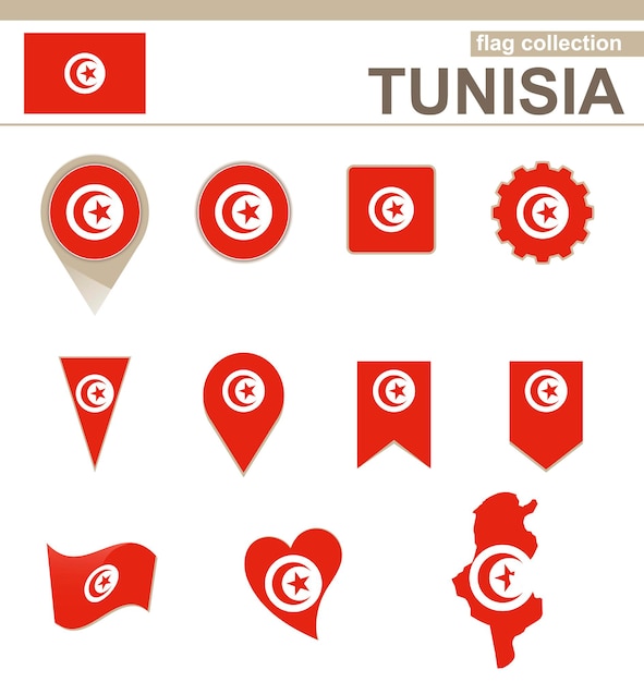 Premium Vector Tunisia Flag Collection 12 Versions