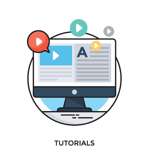 Premium Vector | Tutorials flat vector icon Premium Vector | Tutorials flat vector icon