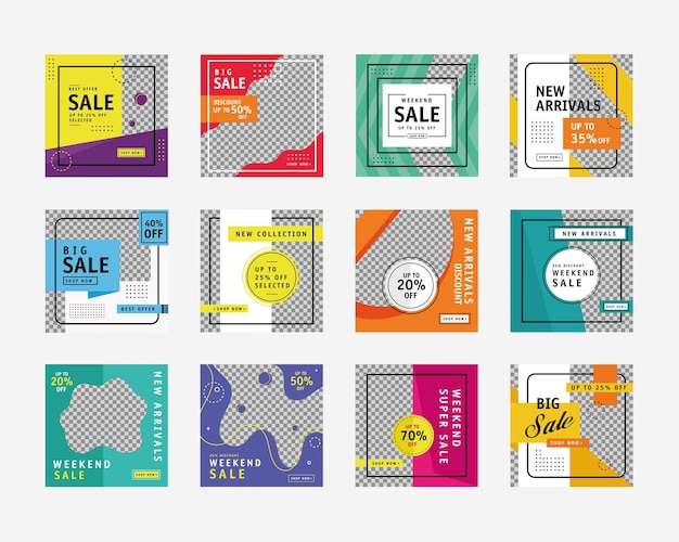 Premium Vector | Twelve commercial templates Premium Vector | Twelve commercial templates