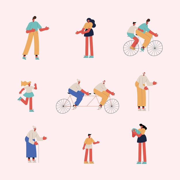Premium Vector | Twelve family members Premium Vector | Twelve family members
