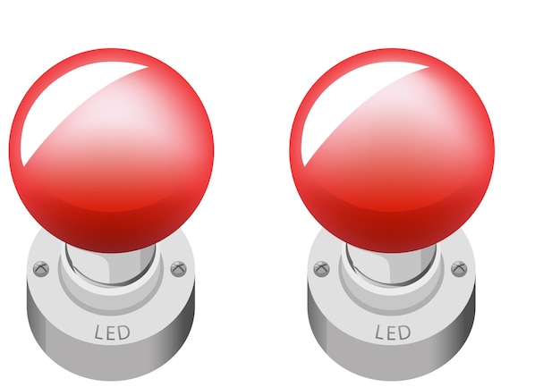 Free Vector Two Led Objects Cartoon Style Isolated On White Background
