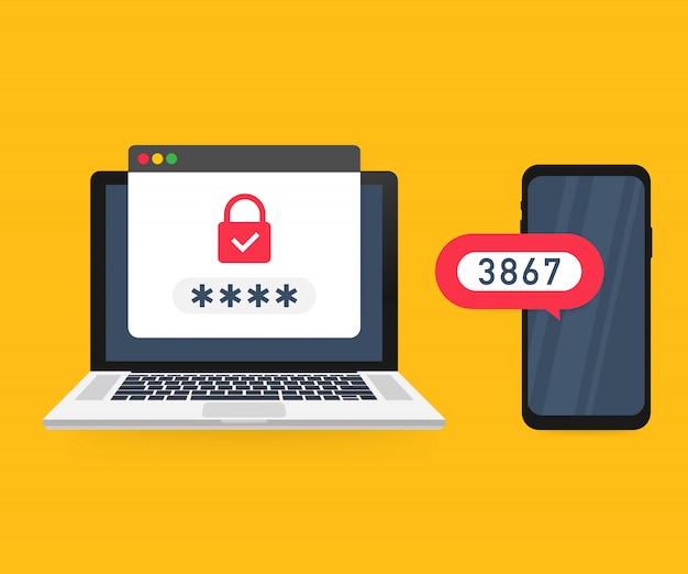 Premium Vector | Two step authentication illustration Premium Vector | Two step authentication illustration