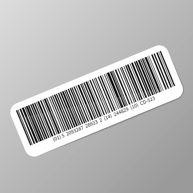 Premium Vector | Typical realistic barcode sticker with shadow on gray Premium Vector | Typical realistic barcode sticker with shadow on gray