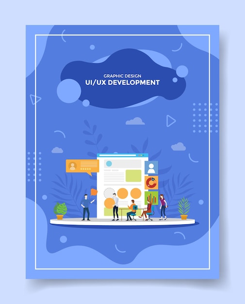 Premium Vector | Ui ux development concept people programmer designer developer computer ...