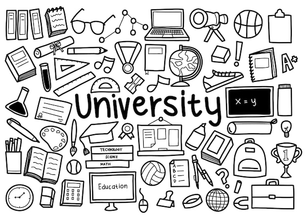 Premium Vector | University concept doodle illustration Premium Vector | University concept doodle illustration