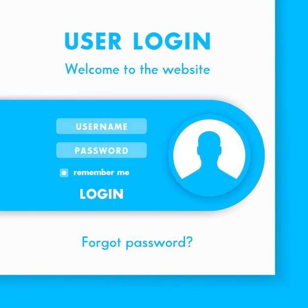 Premium Vector | User login window template Premium Vector | User login window template