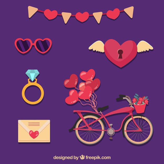 Free Vector | Valentine element collection Free Vector | Valentine element collection