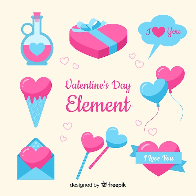 Free Vector | Valentine's day element collection Free Vector | Valentine's day element collection