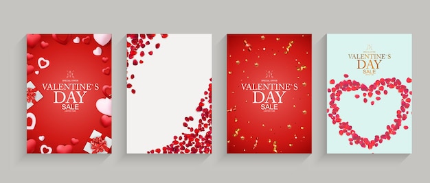 Premium Vector | Valentine's day set card templates Premium Vector | Valentine's day set card templates