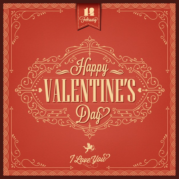 Premium Vector | Valentine's day typographical background Premium Vector | Valentine's day typographical background