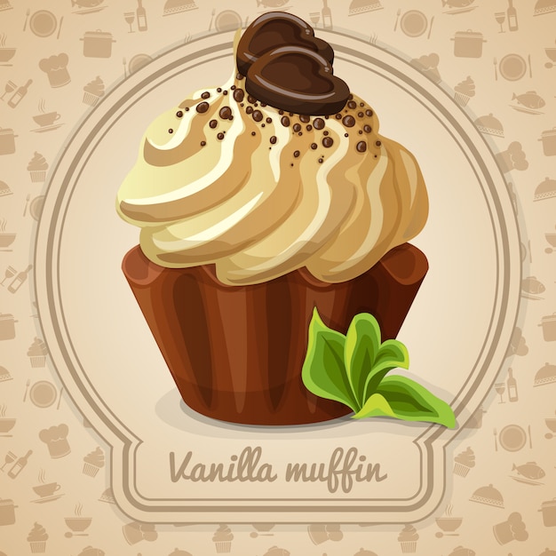 Premium Vector Vanilla Muffin Illustration