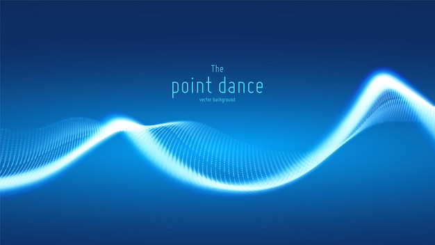 Premium Vector | Vector abstract blue particle wave, points array, shallow depth of field