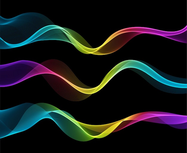 Premium Vector Vector Abstract Colorful Flowing Wave Lines Isolated