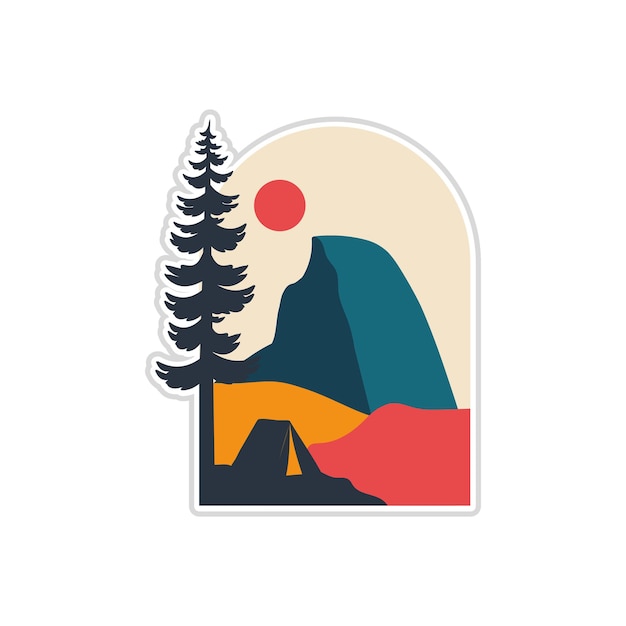 Premium Vector Vector Design Camping At Half Dome Yosemite National