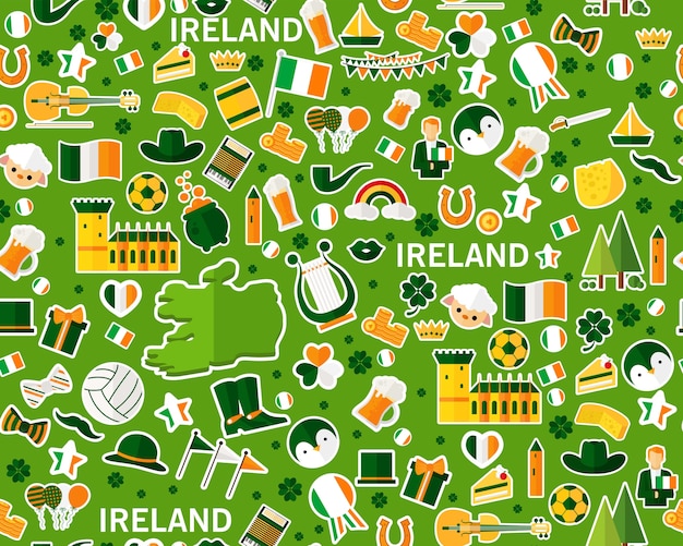 Premium Vector | Vector flat seamless texture pattern ireland Premium Vector | Vector flat seamless texture pattern ireland