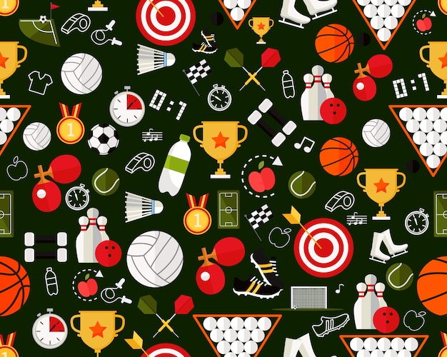 Premium Vector | Vector flat seamless texture pattern sport. Premium Vector | Vector flat seamless texture pattern sport.