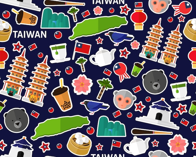 Premium Vector | Vector flat seamless texture pattern taiwan Premium Vector | Vector flat seamless texture pattern taiwan