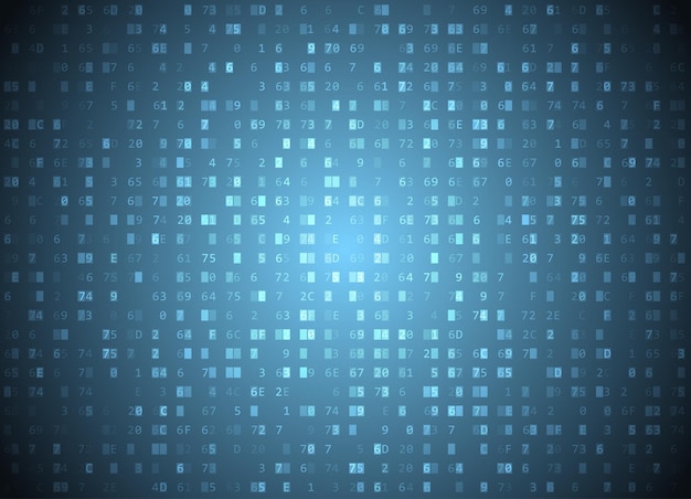 Premium Vector Vector Hexadecimal Code Blue Background Big Data And Programming Hacking Deep