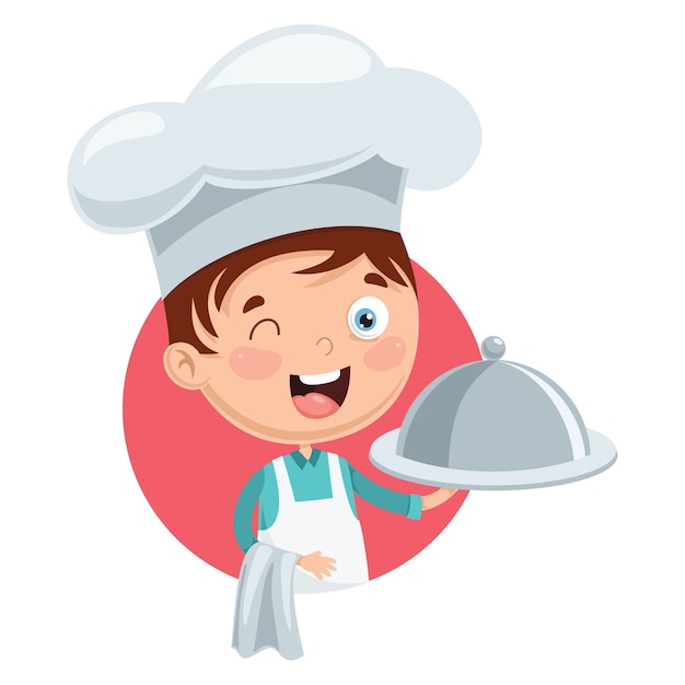 Vector illustration of chef kid cooking | Premium Vector Vector illustration of chef kid cooking | Premium Vector