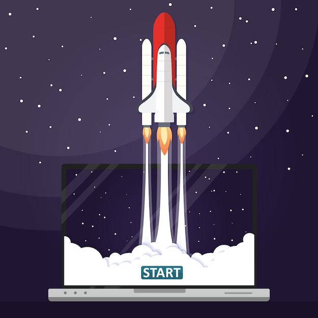 Premium Vector | Vector illustration concept rocket launch Premium Vector | Vector illustration concept rocket launch