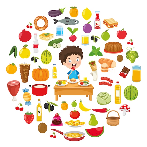 Premium Vector | Vector illustration of food concept design Premium Vector | Vector illustration of food concept design