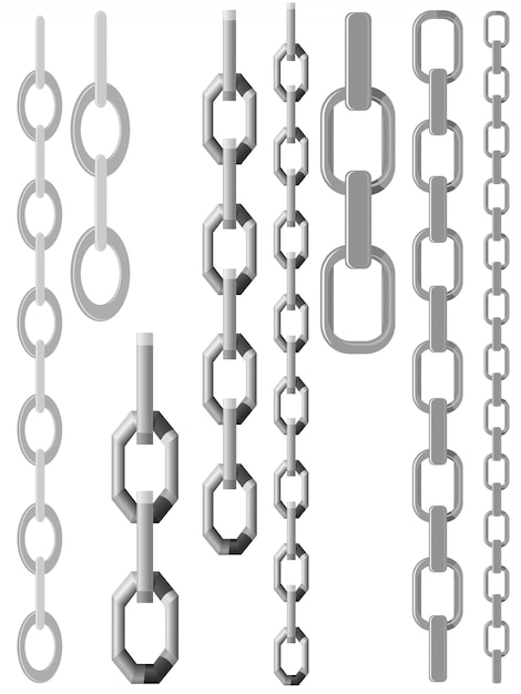 Premium Vector | Vector illustration set of chains Premium Vector | Vector illustration set of chains