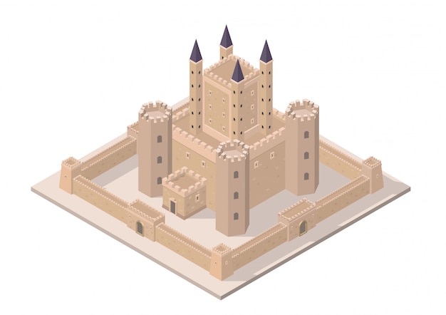 Premium Vector | Vector isometric medieval castle Premium Vector | Vector isometric medieval castle