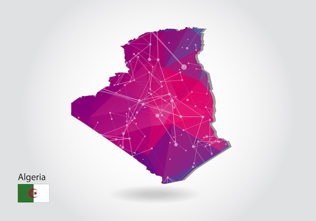 Premium Vector | Vector polygonal algeria map. low poly design. map made of triangles on white ...