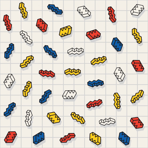 Premium Vector | Vector seamless multicolor scattered zigzag shapes pattern Premium Vector | Vector seamless multicolor scattered zigzag shapes pattern