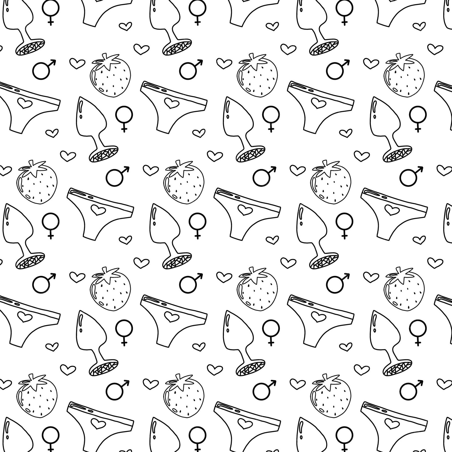 Premium Vector Vector Seamless Pattern With Sex Toys Doodle Style