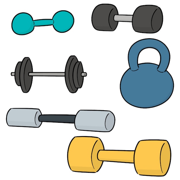 Premium Vector | Vector set of dumbbell Premium Vector | Vector set of dumbbell