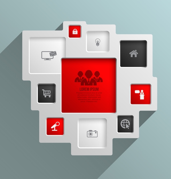 Premium Vector | Vector square for business concepts with icons Premium Vector | Vector square for business concepts with icons