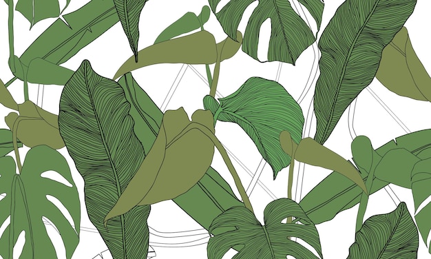 Premium Vector Vector Tropical Seamless Pattern Exotic Plants