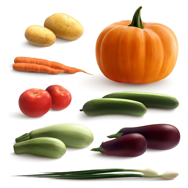 Free Vector | Vegetables realistic set Free Vector | Vegetables realistic set