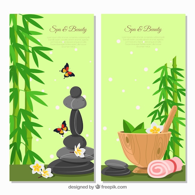 Free Vector | Vertical spa banners in flat design Free Vector | Vertical spa banners in flat design