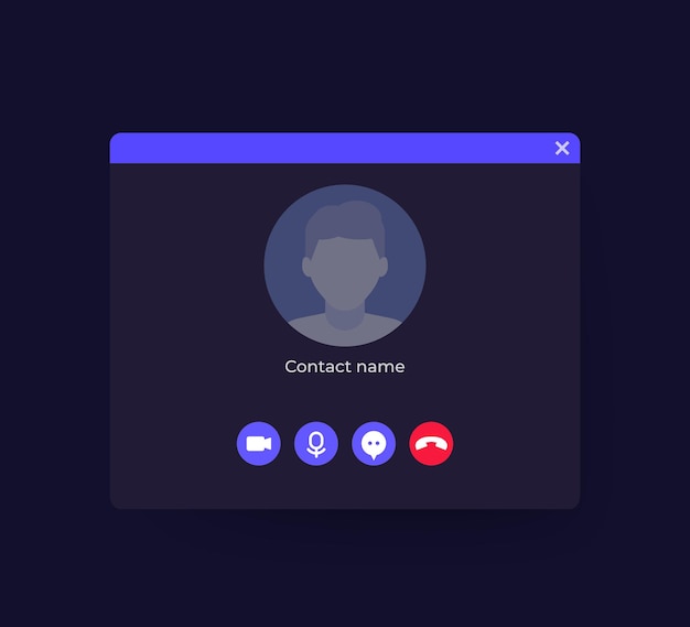Premium Vector | Video call interface design, vector Premium Vector | Video call interface design, vector