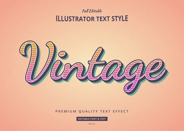 Premium Vector Vintage 3d Text Style Effect