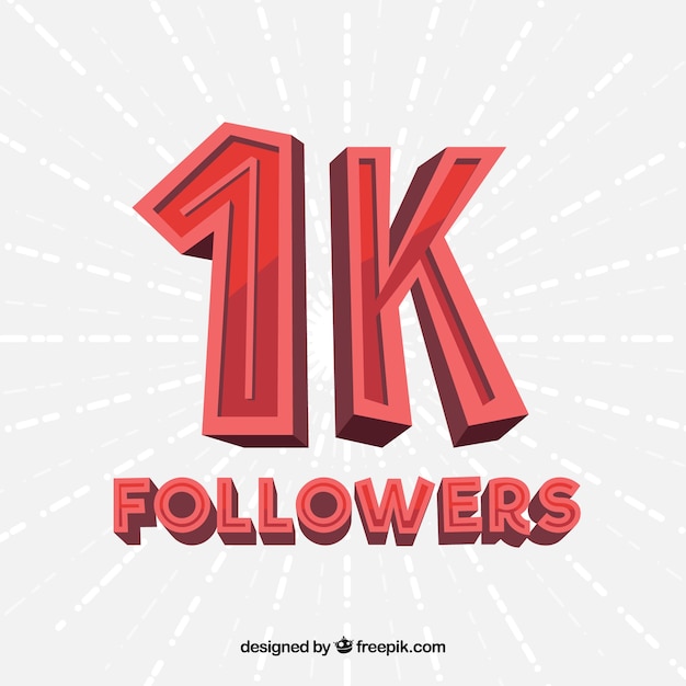 Vintage background of 1k followers | Free Vector Vintage background of 1k followers | Free Vector