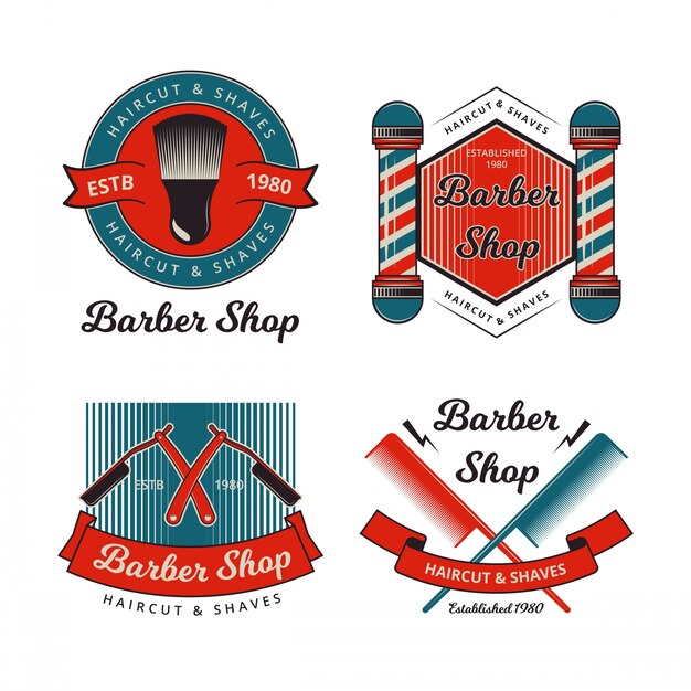 Premium Vector Vintage Barber Shop Badge Collections